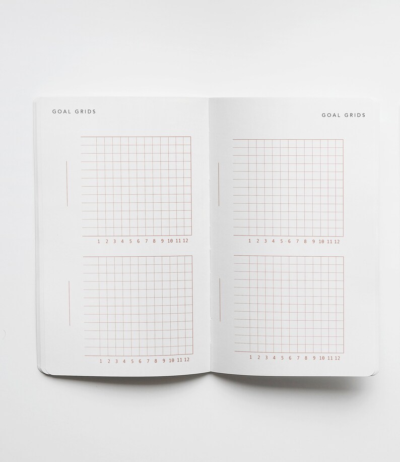 Goal Grids Tracker Graphs Diy Journal Traveling Notebook - Etsy