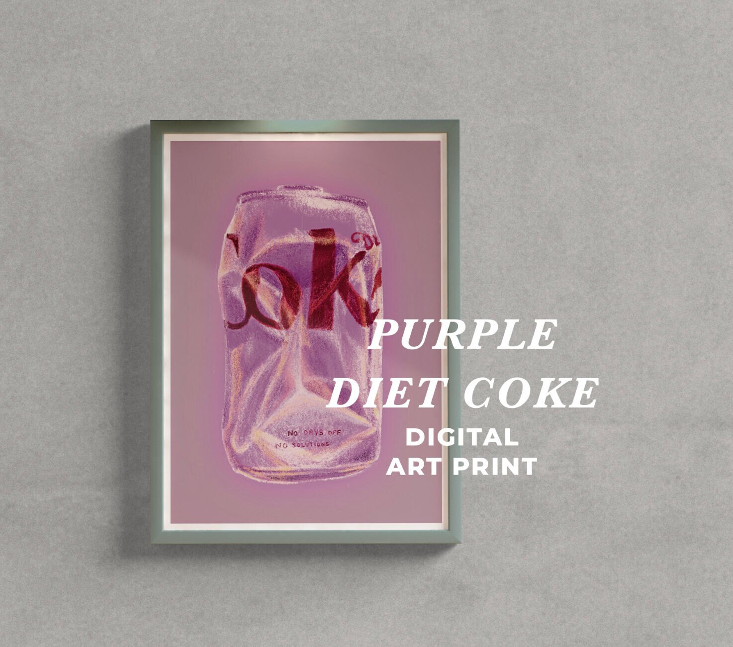 Purple Diet Coke Digital Art Print / Pencil Original Artwork - Etsy