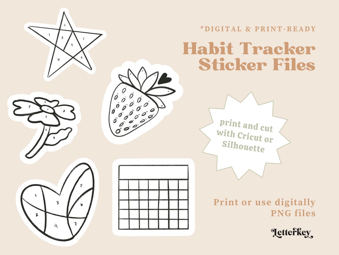 Habit Tracker Stickers / Pack / Printable / Digital Stickers / Bujo ...