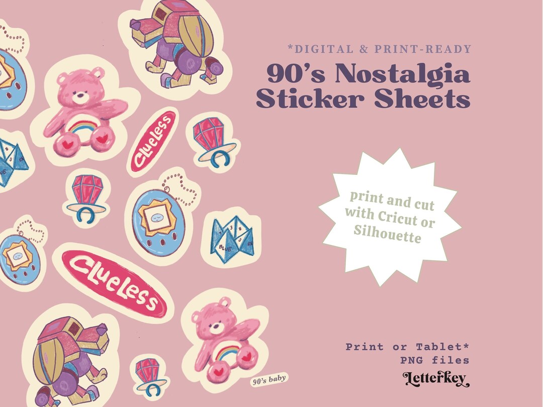 90s Nostalgia Stickers / 2000s Pack / Printable / Digital Stickers ...