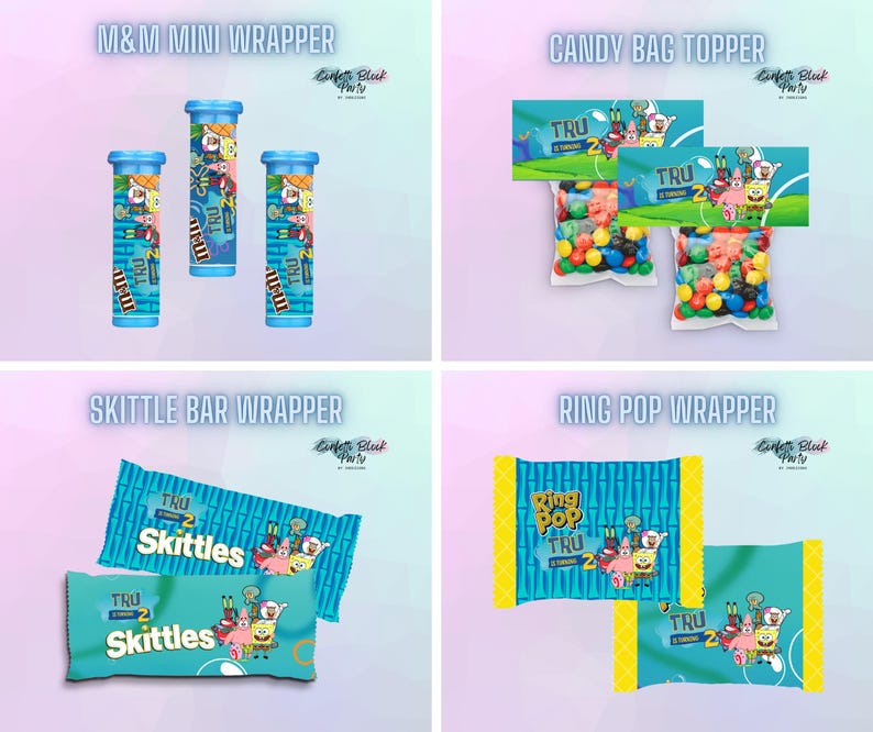 Sponge Bob Partypack Chip Bag, Birthday Treat, Birthday Favor, Birthday ...