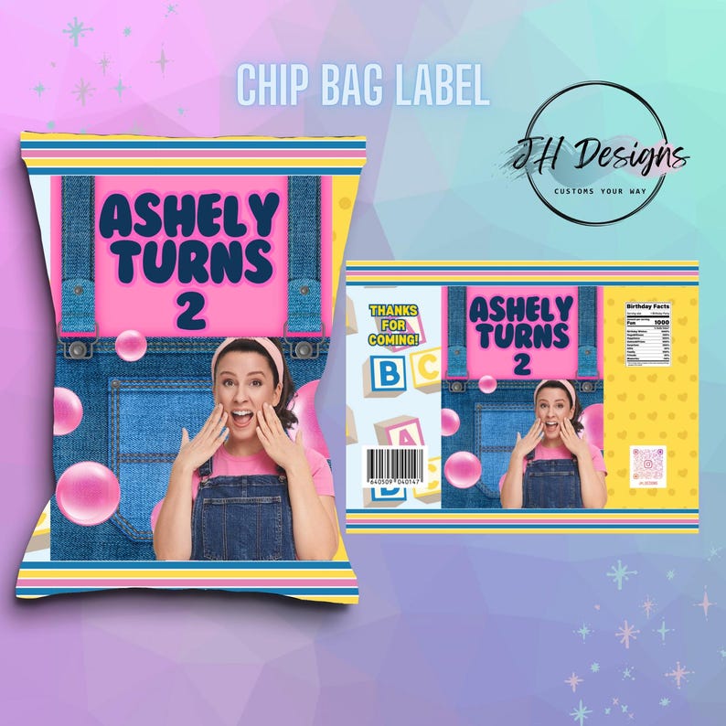 Ms Rachel Party Pack Chip Bag, Birthday Treat, Birthday Favor, Birthday ...