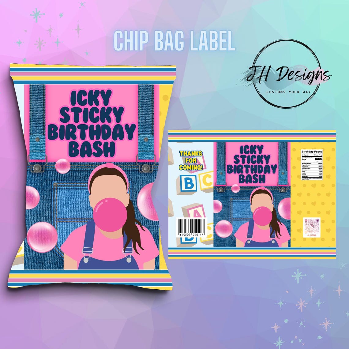 Ms Rachel Icky Sticky Party Pack Chip Bag, Birthday Treat, Birthday ...