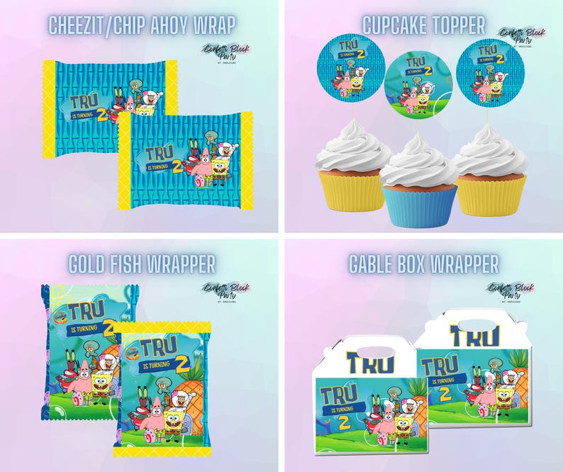 Sponge Bob Partypack Chip Bag, Birthday Treat, Birthday Favor, Birthday ...
