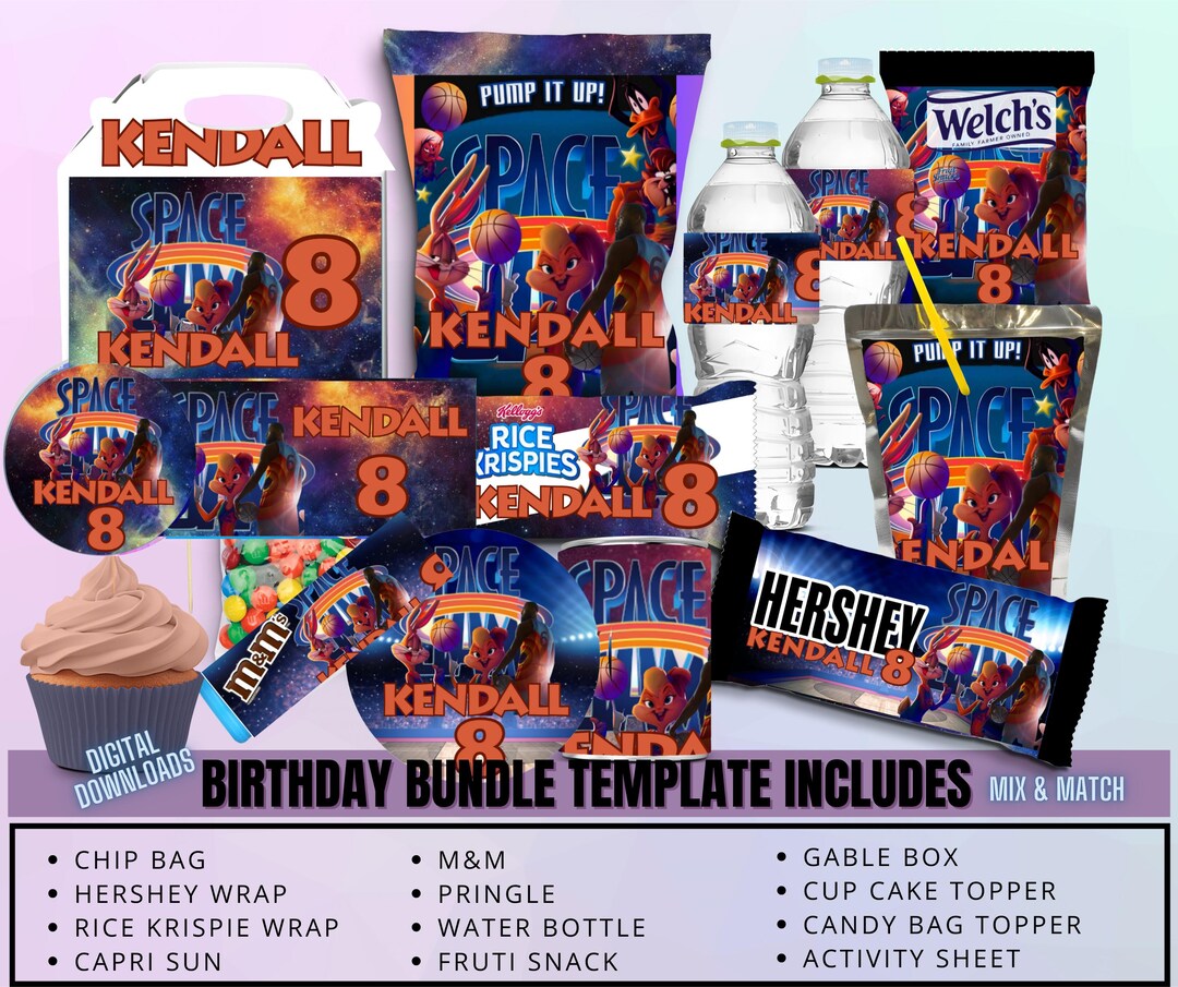 Space Jam Party Pack Chip Bag, Birthday Treat, Birthday Favor, Birthday ...