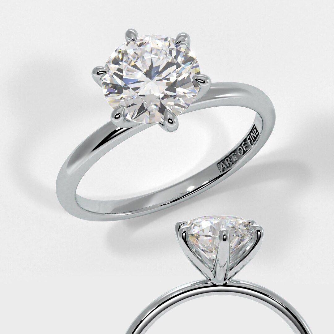 Rosaline 6P- 7mm 1.2ct Round Six Prong Sharp Talon Prong Solitaire ...