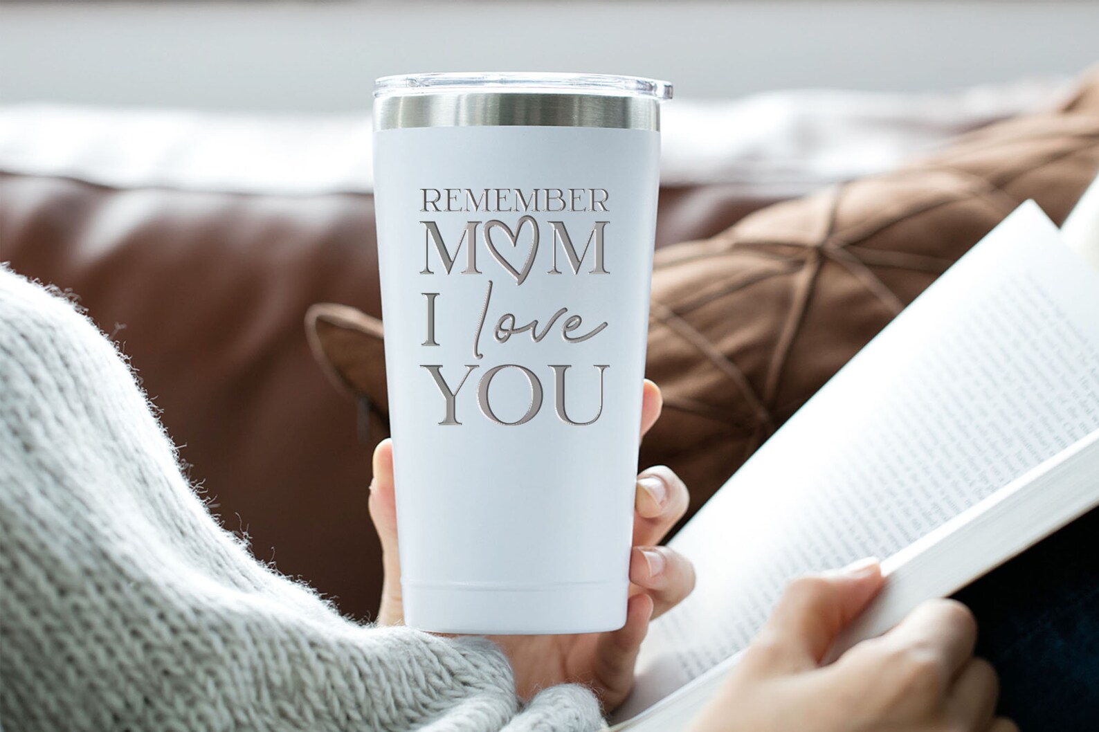 Remember Mom I Love You 16 Oz White Insulated Stainless | Etsy