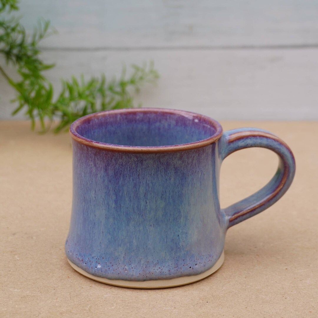 Handmade Mug With Light Blue Glaze and Purple Highlights - Etsy