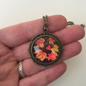 Fall Leaves Pendant Necklace Fall Jewelry Autumn Seasonal Jewelry Gift ...