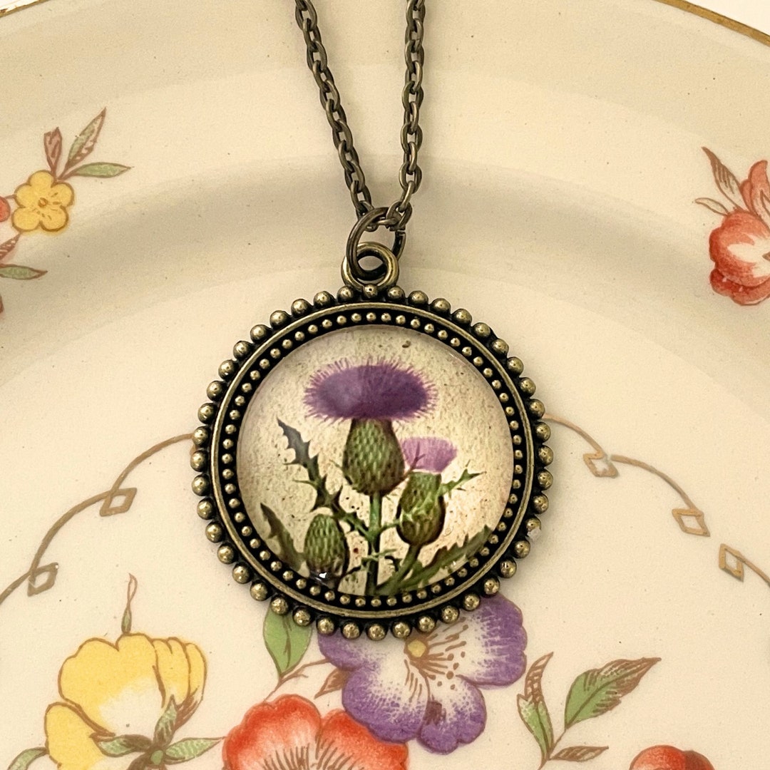 Scottish Thistle Necklace Gift for Women Milk Thistle Jewelry Handmade ...