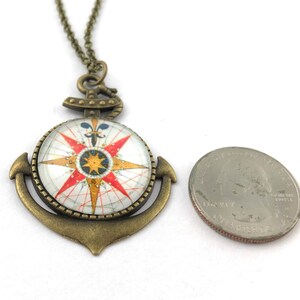 Fleur De Lis Compass Anchor Pendant Necklace for Women - Made in the ...