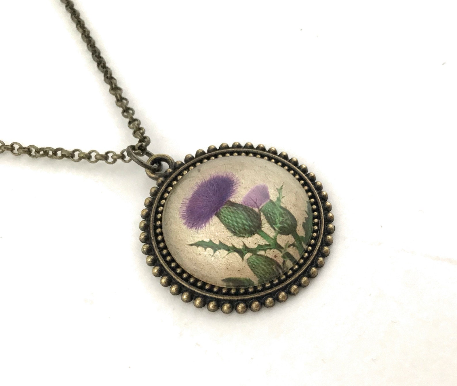 Scottish Thistle Necklace Gift for Women Milk Thistle - Etsy