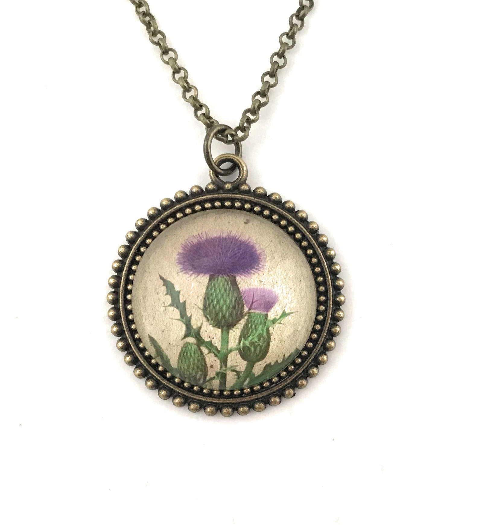 Scottish Thistle Necklace Gift for Women Milk Thistle - Etsy