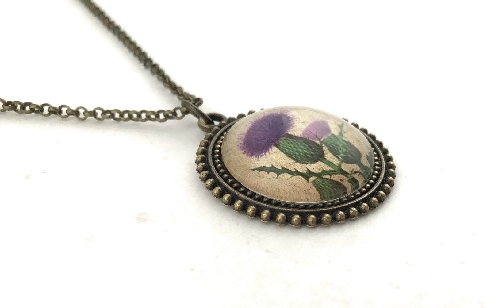 Scottish Thistle Necklace - Gift for Women - Milk Thistle Jewelry ...