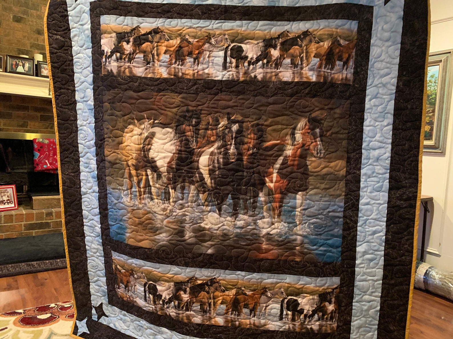 Horse panel quilt | Etsy