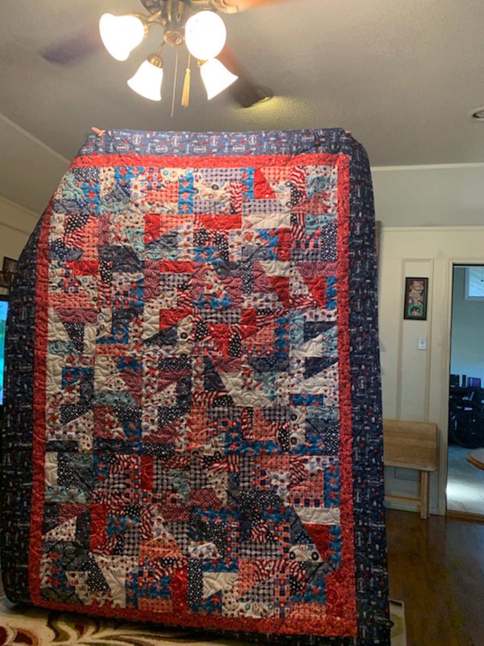 Patriotic Scrap Crazy Quilt - Etsy