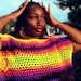 Neon Multi Color Crochet Mesh Top - Etsy