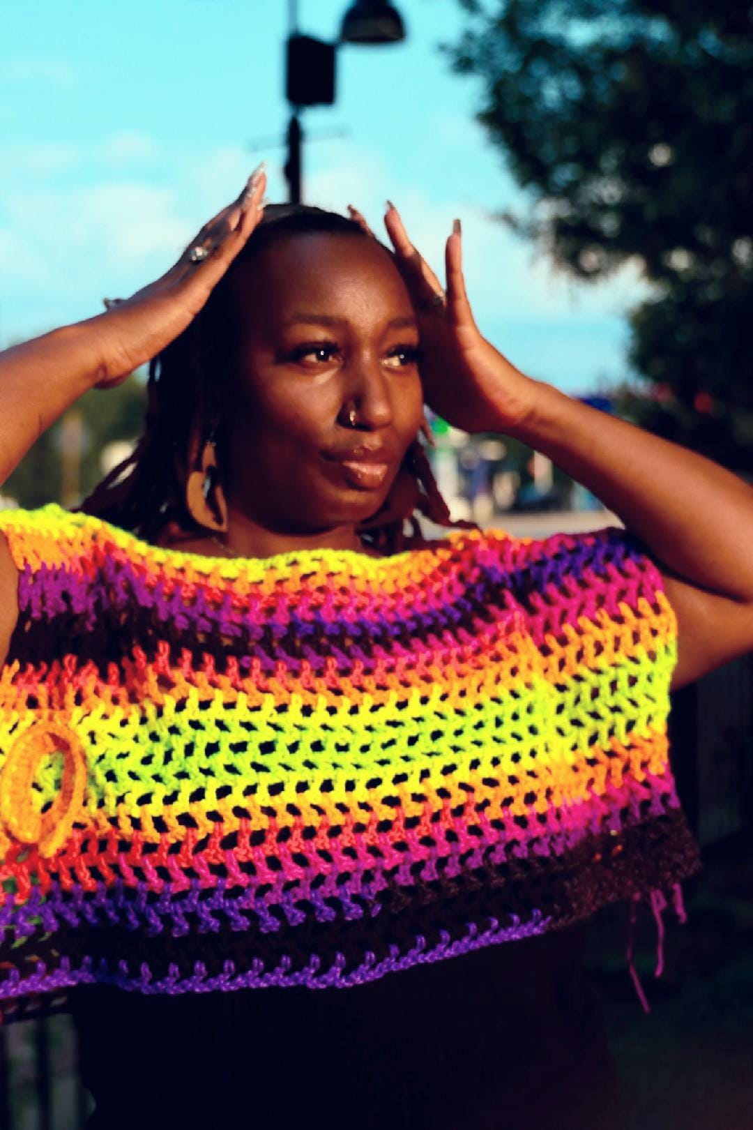 Neon Multi Color Crochet Mesh Top - Etsy