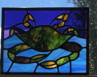 Stained glass crab | Etsy