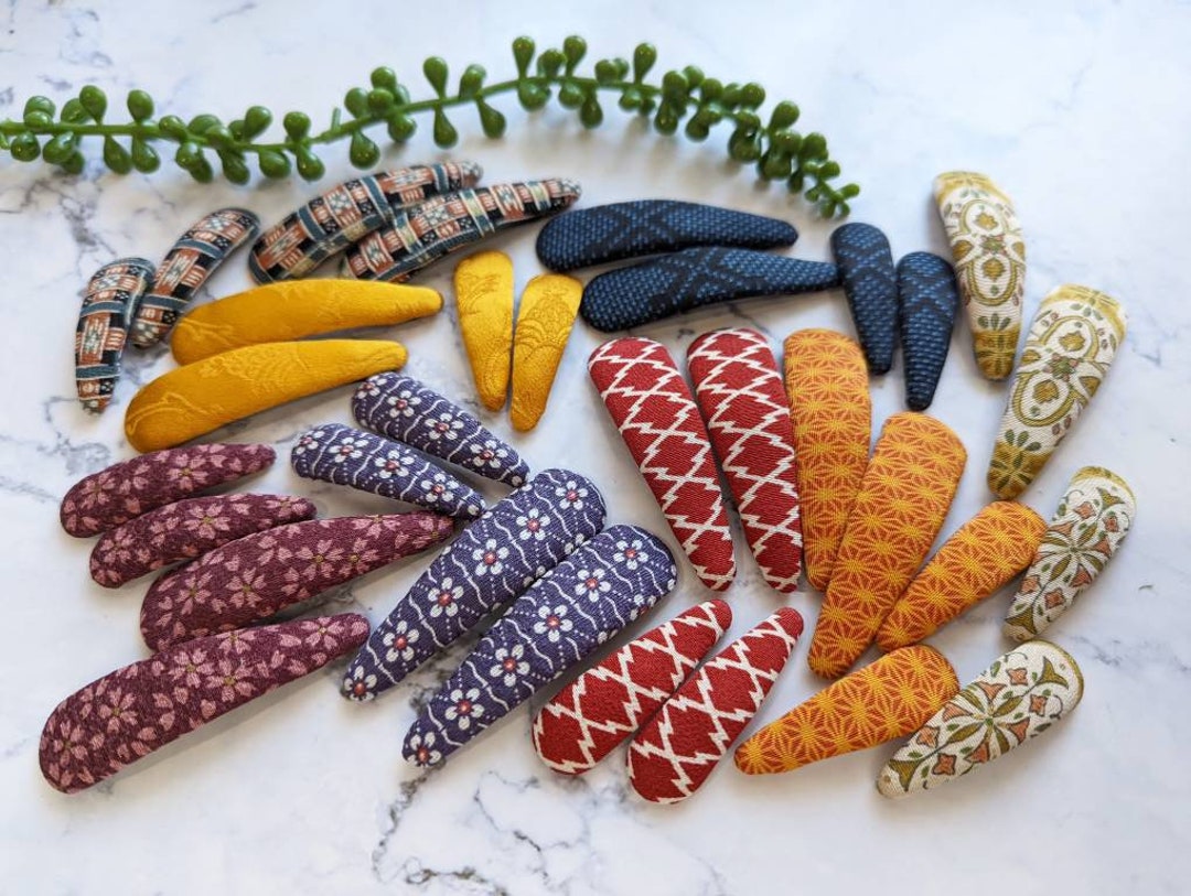 Japanese Silk Kimono Fabric Snap Barrettes: Floral Hair Clips - Etsy