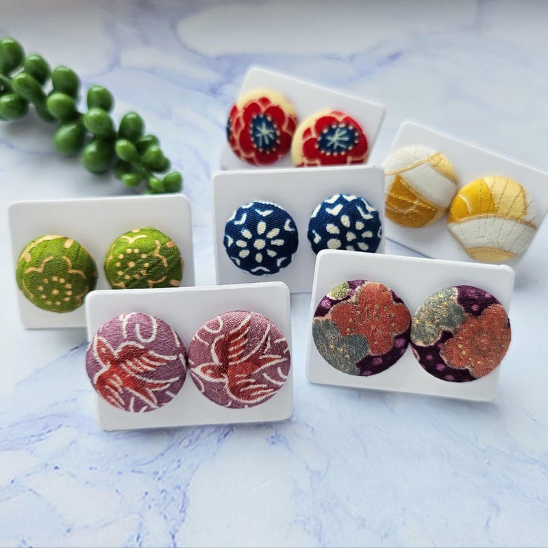 Kimono Fabric Drop Earrings - Etsy