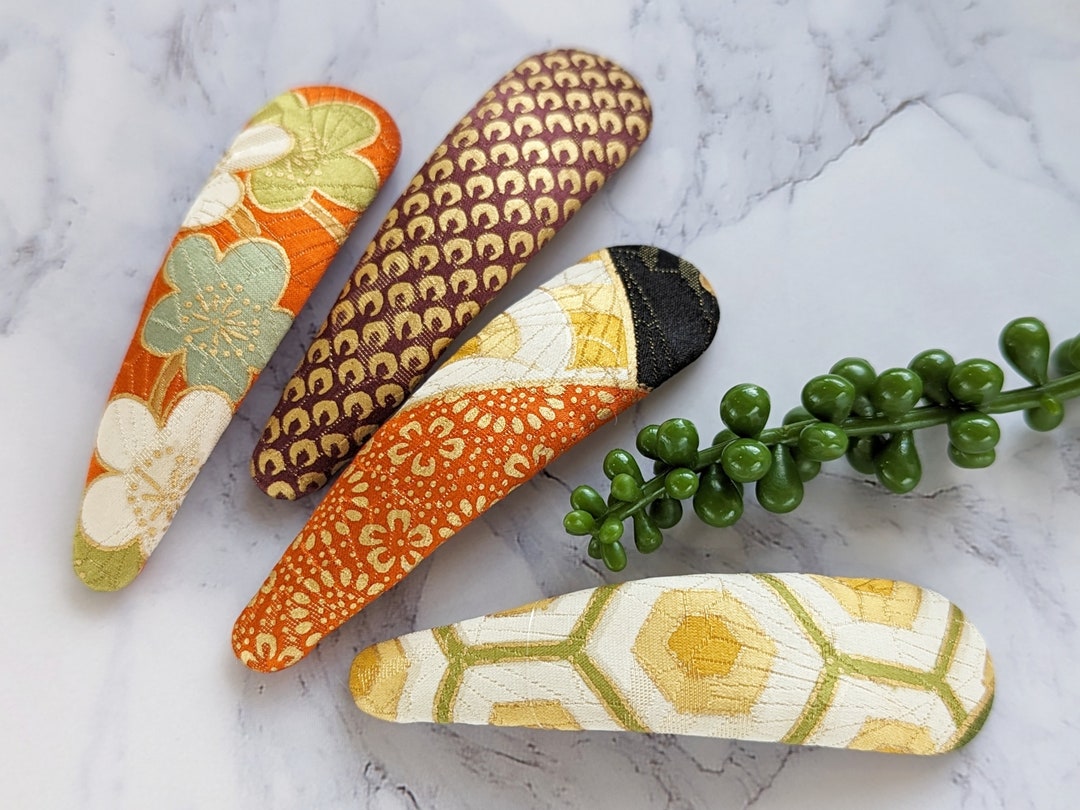 XL, an Extra Large Snap Barrette, Japanese Silk Kimono Fabric Covered ...