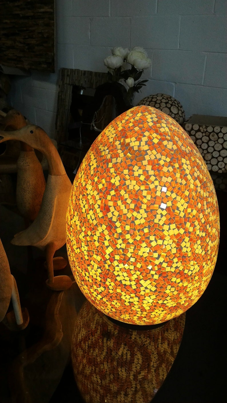 Mosaic Egg Shape Lamp Large Egg Shape Lamp Unique Handmade | Etsy