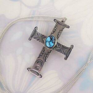 Native American Signed Joe Delgarito Sterling Spiderweb Turquoise Old ...