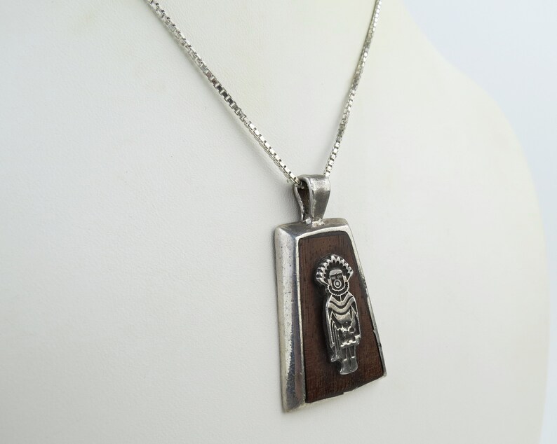 Vintage Native American Wood Inlay With Cast Sterling Silver - Etsy