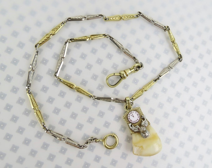 Elks Lodge Elk's Tooth 14k Gold Pendant on Yellow & White Gold Filled ...