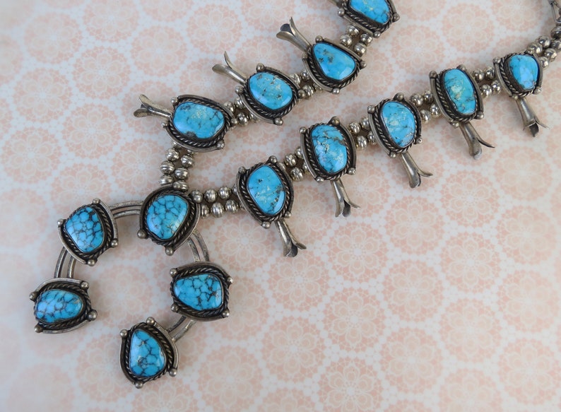 Beautiful Natural Spiderweb Matrix Turquoise Sterling Silver | Etsy