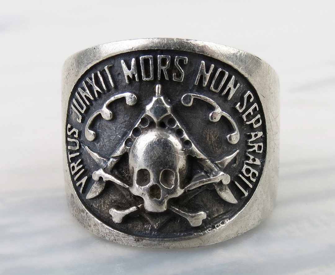 Uncommon Vintage Masonic Skull Square & Compass Sterling - Etsy
