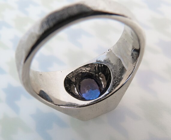 Big heavy 20 gram 14k white gold bezel set oval facet… - Gem