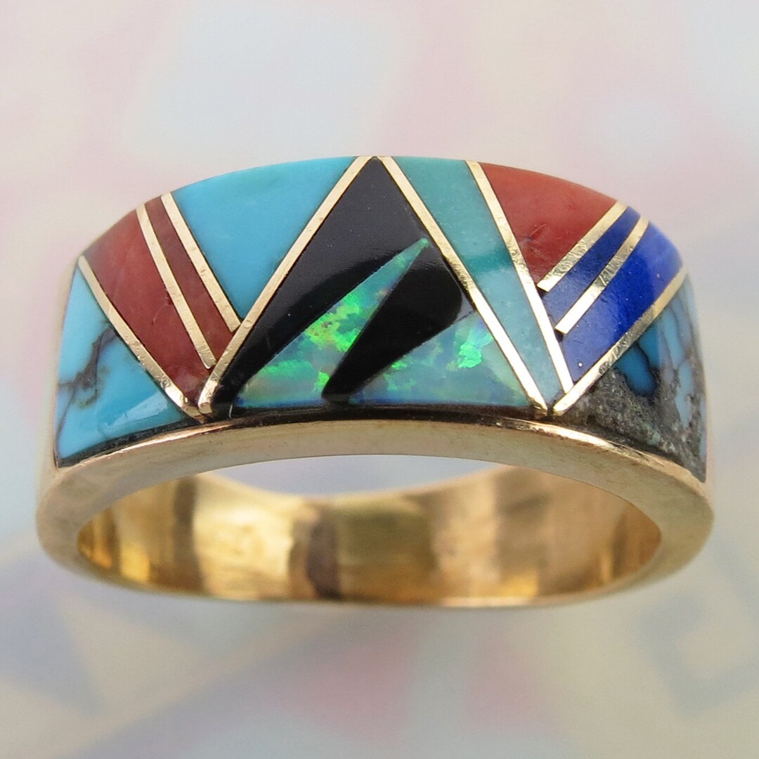 Reserved for Randi: Earl Plummer TSF Dine Native American 14k Yellow ...