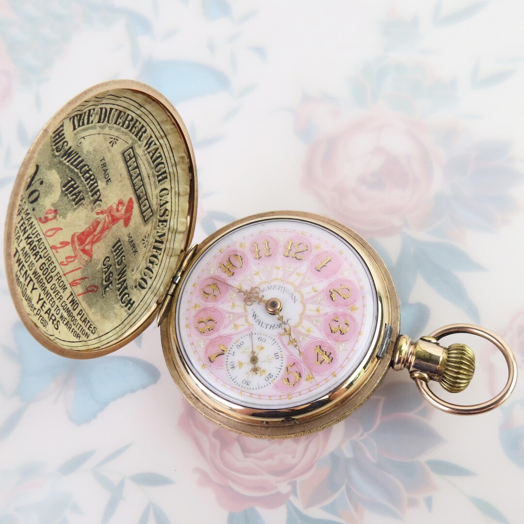 The Rarest Pink & Gold gold Rush Fancy Dial Waltham Model 1883 18s ...