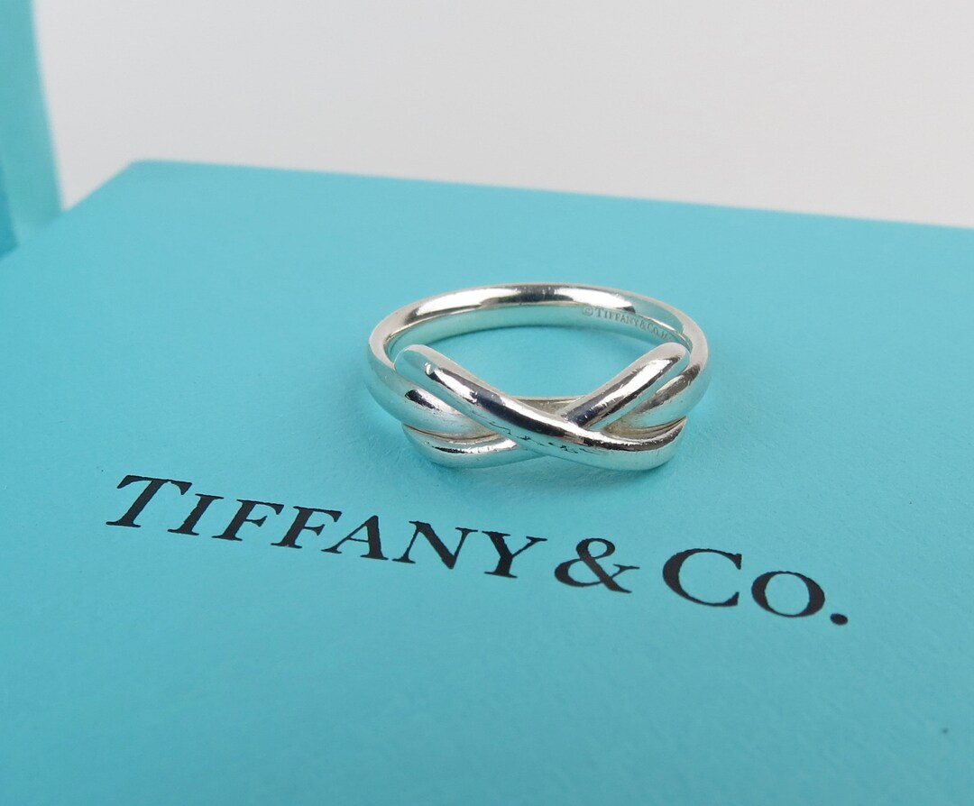 Tiffany & Co Sterling Silver Infinity Ring Size 3.75 Box and Pouch ...