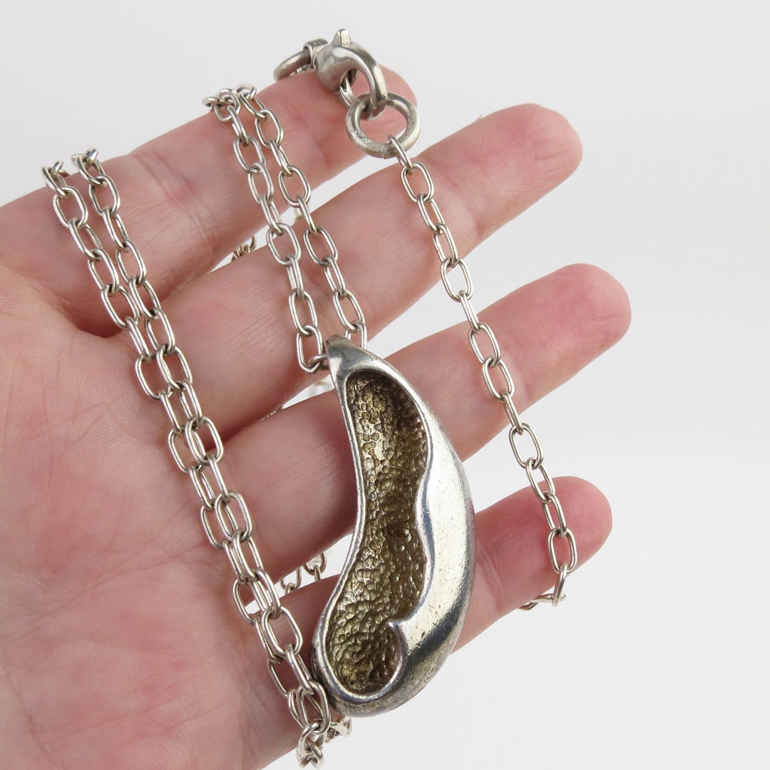 Vintage Signed Devlin Sterling Silver Amorphic Modernist Pendant and ...