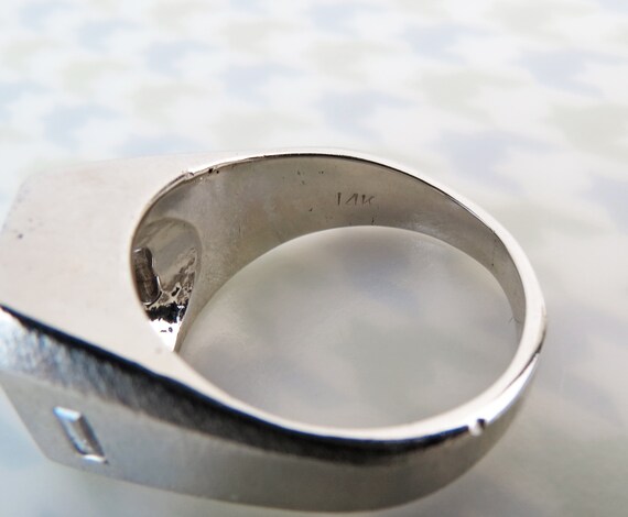 Big heavy 20 gram 14k white gold bezel set oval facet… - Gem