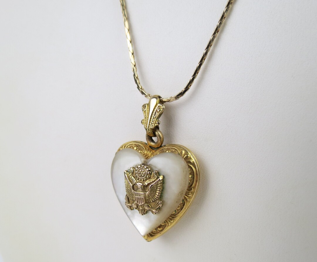 Patriotic American Eagle Great Seal of the US Gold Filled Mother of ...