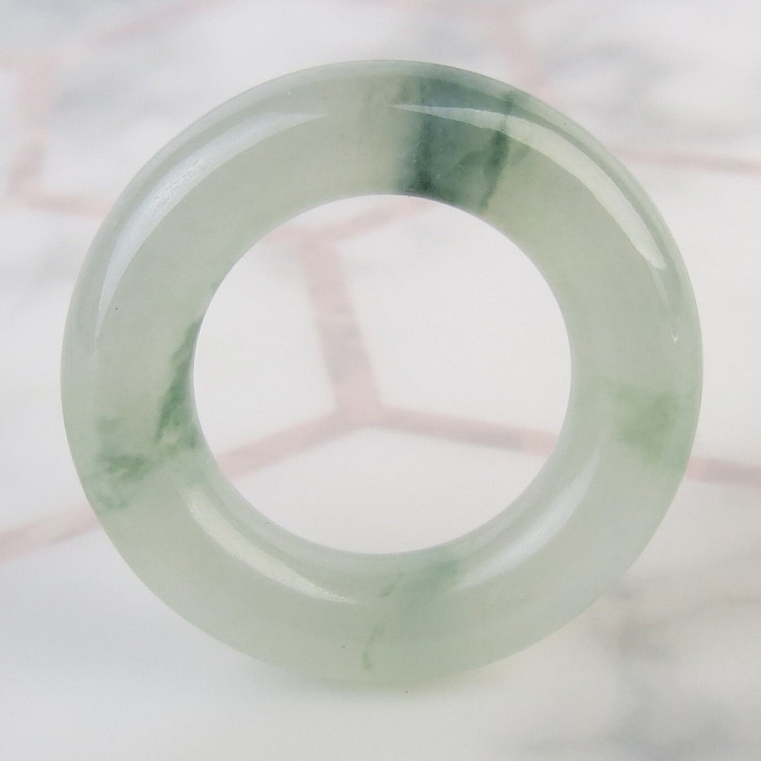 Pale Green Natural Type B Jade Jadeite Bi Round Open Disc Pendant - Etsy UK