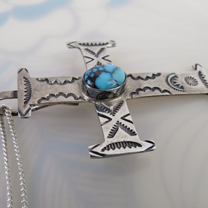 Native American Signed Joe Delgarito Sterling Spiderweb Turquoise Old ...