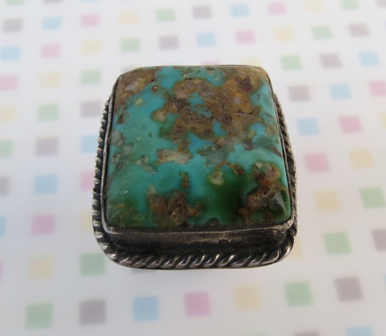 Vintage natural brown matrix in turquoise 1960s era old Navajo | Etsy