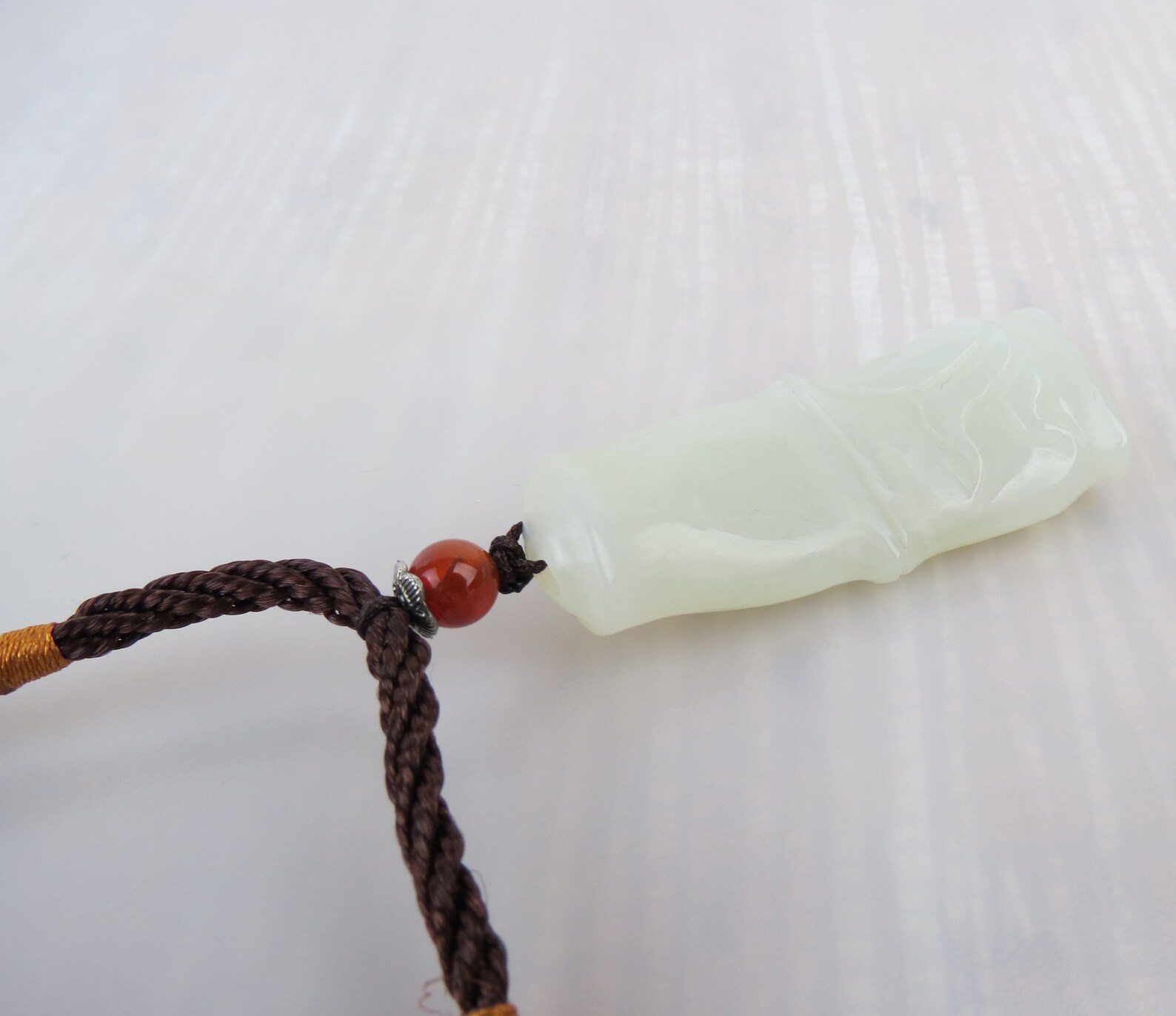 Creamy White Hetian Nephrite Jade Carved Bamboo Pendant - Etsy