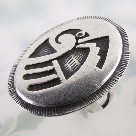 Fine vintage Hopi Native American sterling silver rin… - Gem