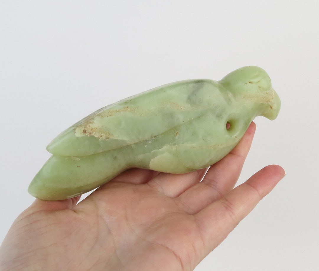 Large Neolithic Heavy Green Hongshan Culture Style Bird Carving Hetian ...