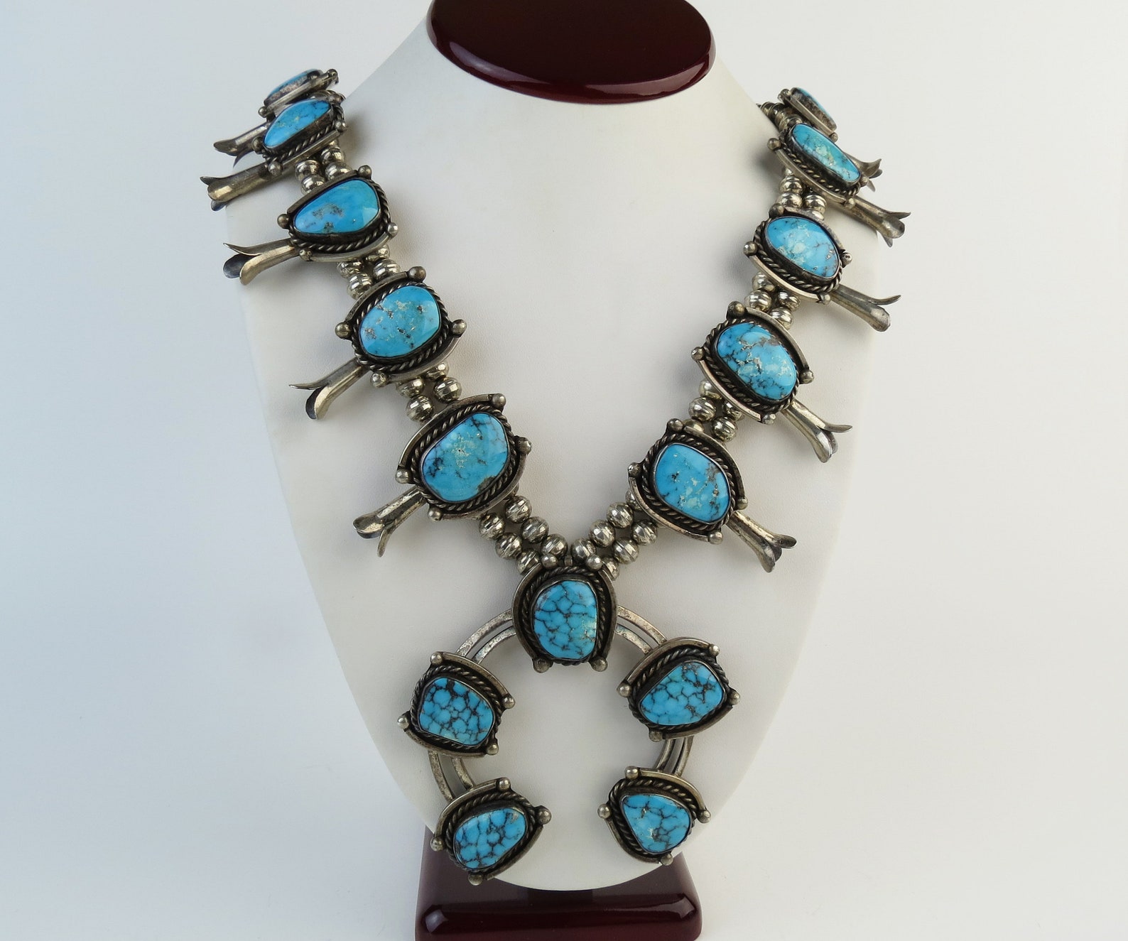 Beautiful Natural Spiderweb Matrix Turquoise Sterling Silver | Etsy