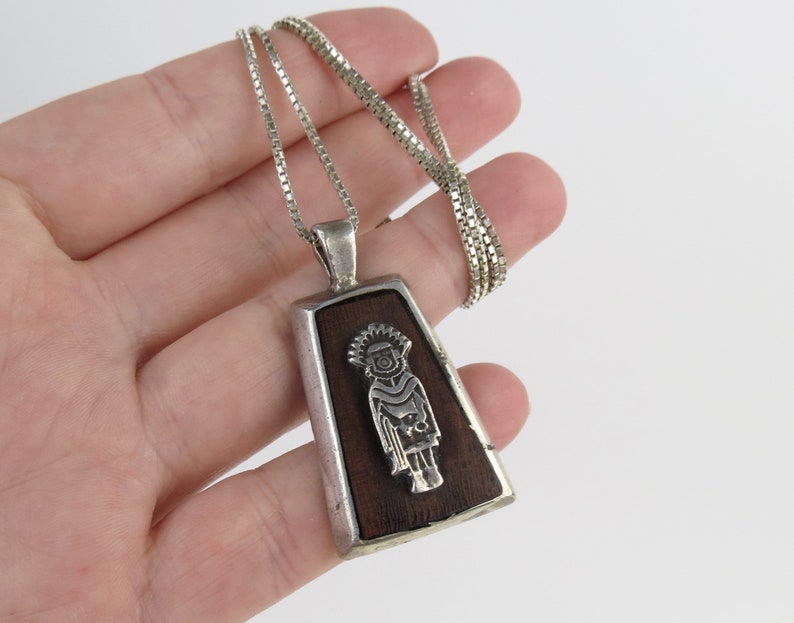 Vintage Native American Wood Inlay With Cast Sterling Silver - Etsy