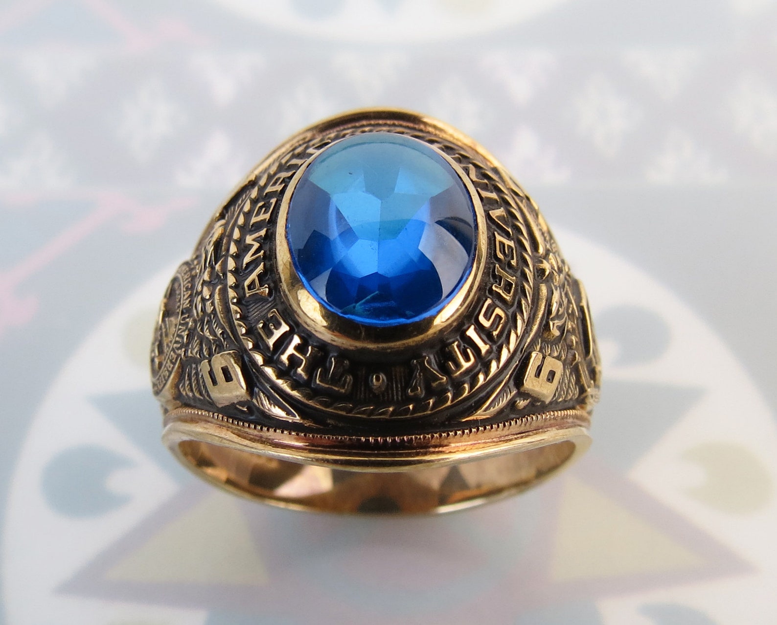 1967 10k Gold Class Ring American University Washington DC | Etsy