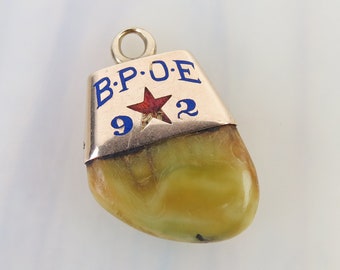 Antique Elks Lodge 10K Gold Elks Tooth Pendant Fob /vintage 10k Yellow ...