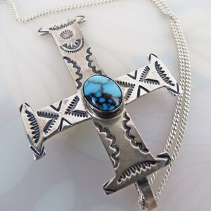 Native American Signed Joe Delgarito Sterling Spiderweb Turquoise Old ...